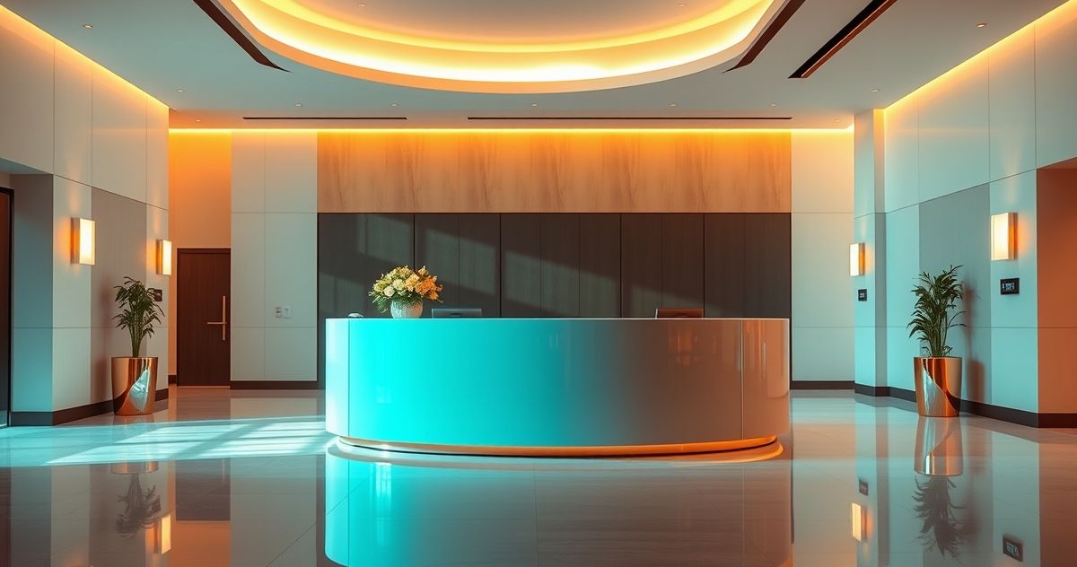 Concierge Desk Design - DyeLot Interiors