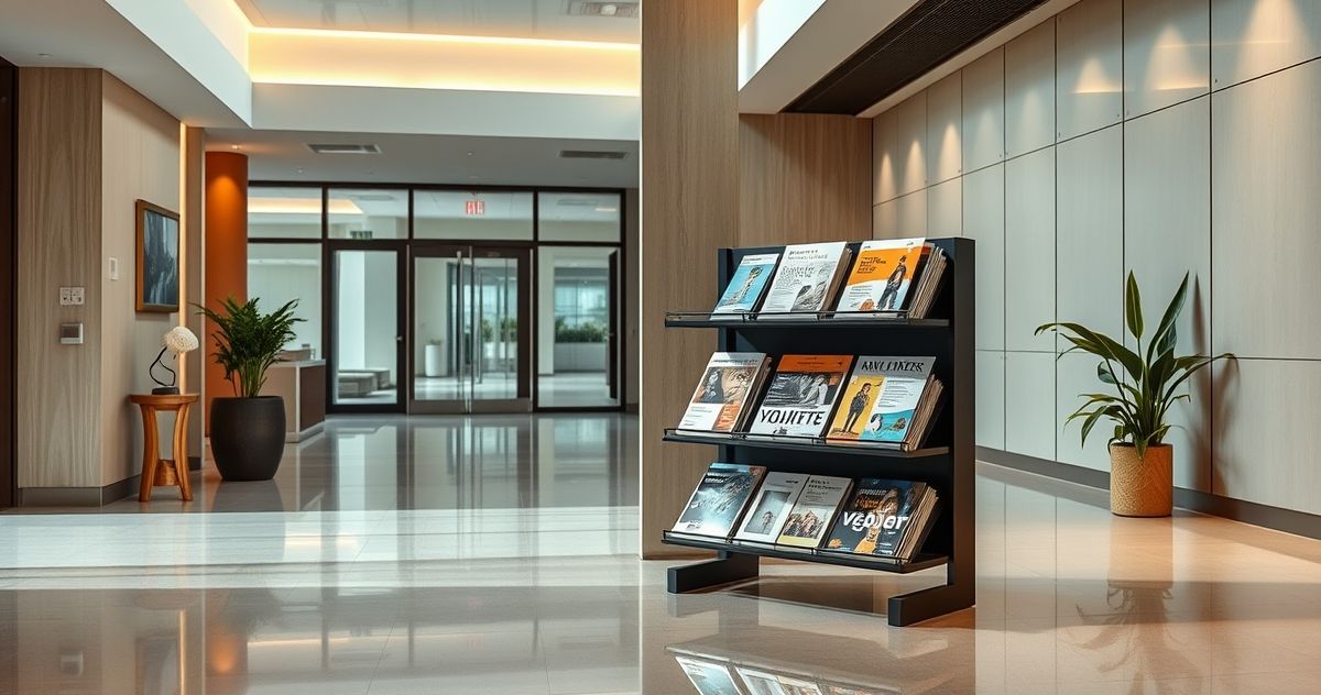 Magazine Rack Design Lobby - DyeLot Interiors