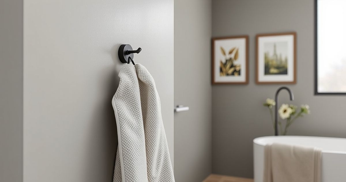 Robe Hook Placement Bathroom - DyeLot Interiors