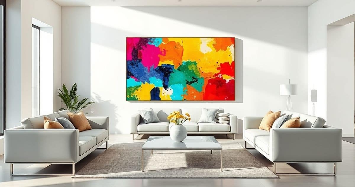 Abstract Art Integration Interiors - DyeLot Interiors