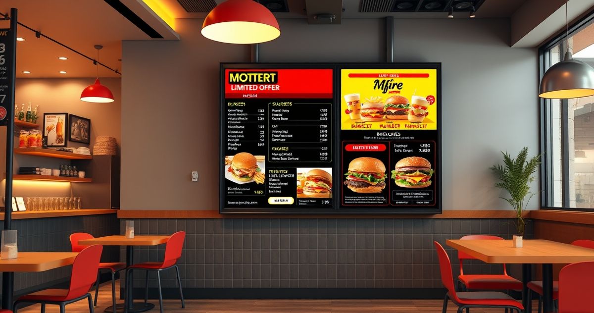 Digital Menu Boards in Restaurants - DyeLot Interiors