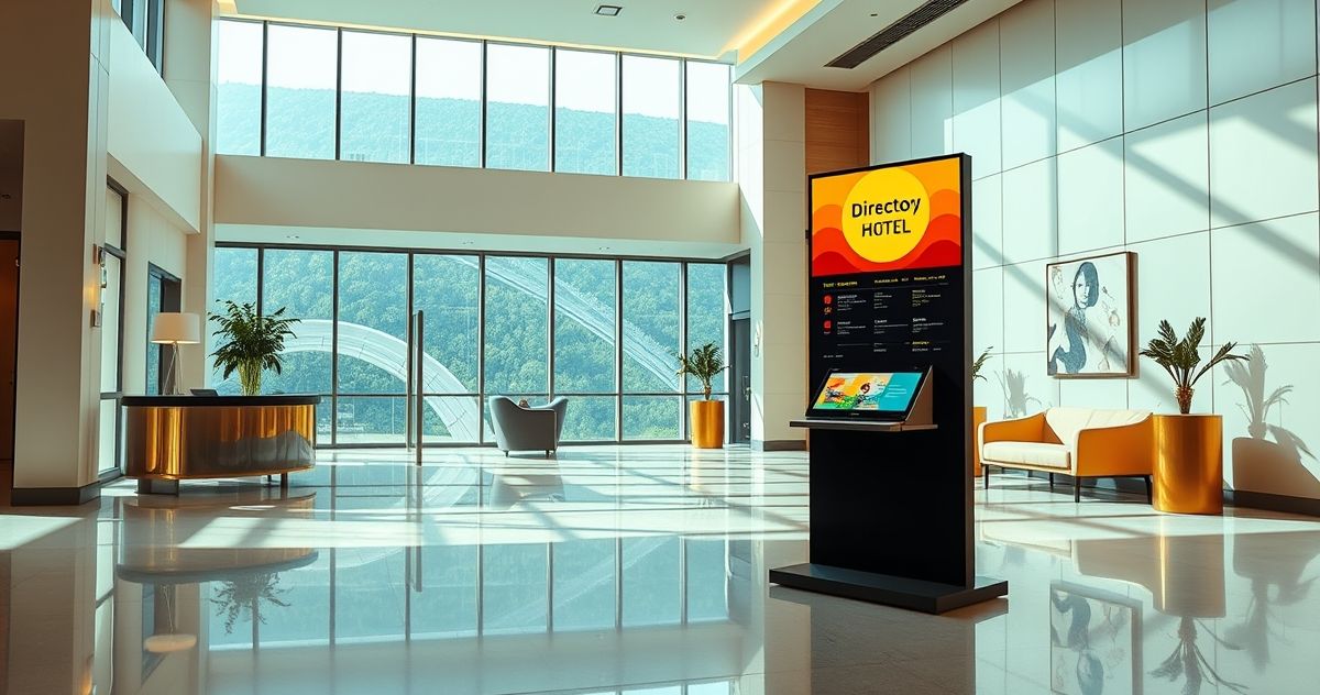 Hotel Directory Stand Design - DyeLot Interiors