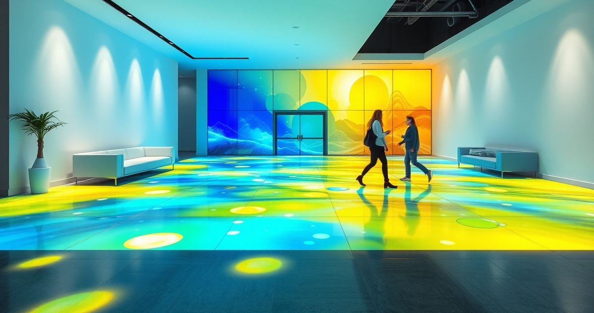 Interactive Floor Projection Lobby - DyeLot Interiors
