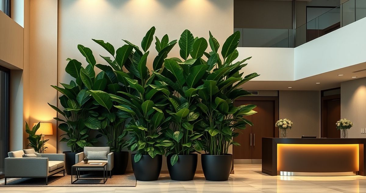 Plant Divider Design Lobby - DyeLot Interiors