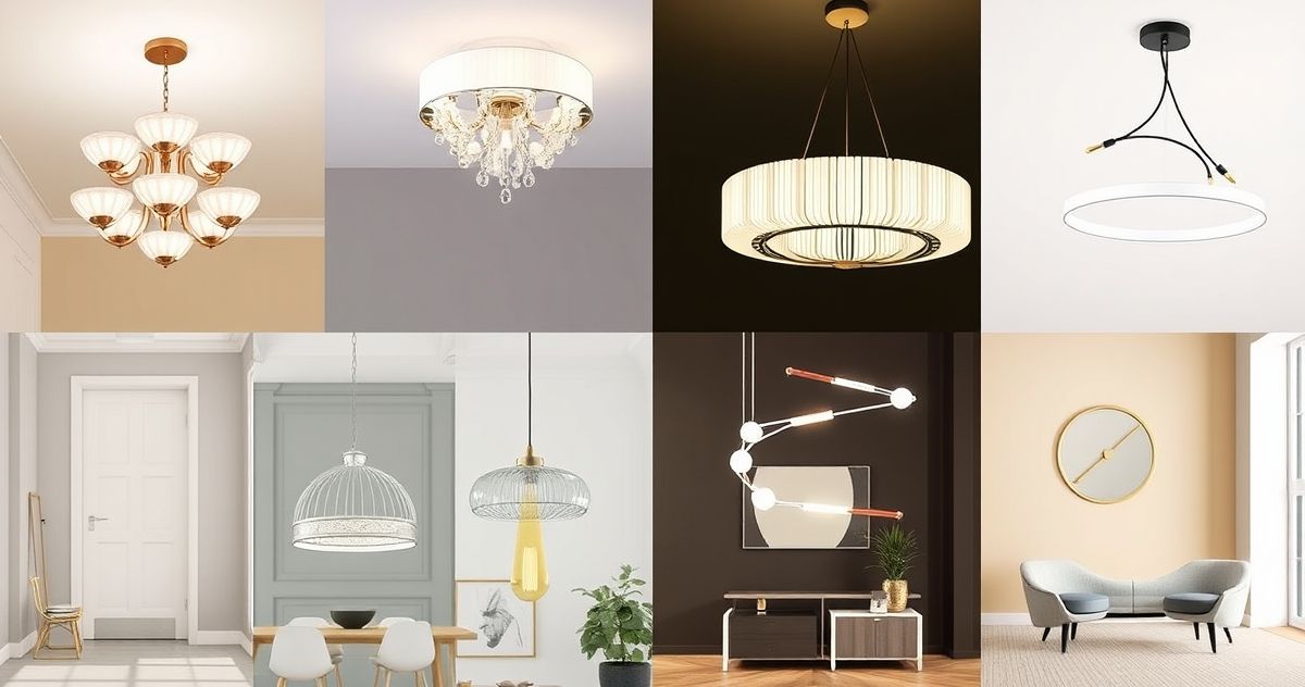 Statement Ceiling Fixture Selection - DyeLot Interiors