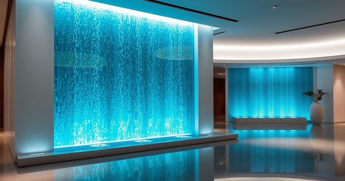 Water Feature Branding Integration - DyeLot Interiors
